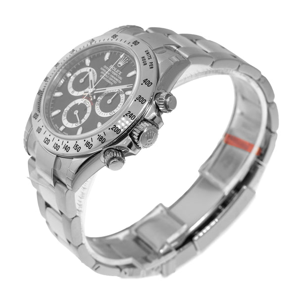 Rolex Daytona New Old Stock 40mm Stainless Steel Black Dial & Steel Be – Da Vinci Fine Jewelry