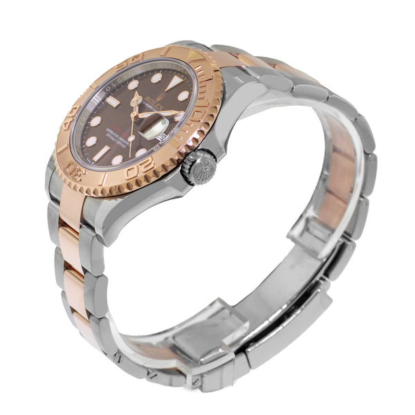 Rolex Yacht-Master 18K Rose Gold & Steel Chocolate Dial & Gold Bezel ...